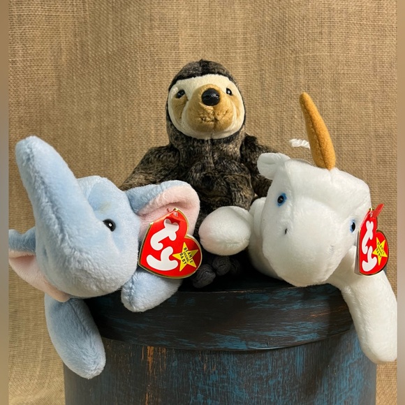 Ty | Toys | Ty Beanie Babies Peanut The Elephant Slowpoke The Sloth And ...